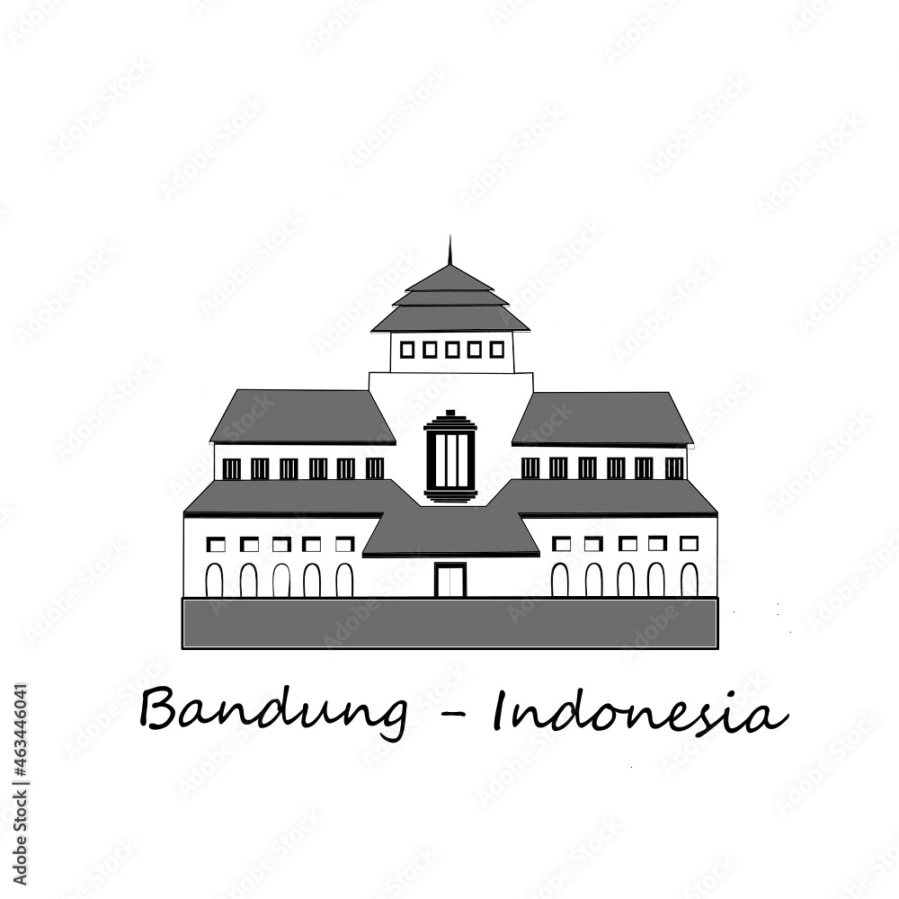 This is an illustration icon for the city of Bandung - Indonesia which ...