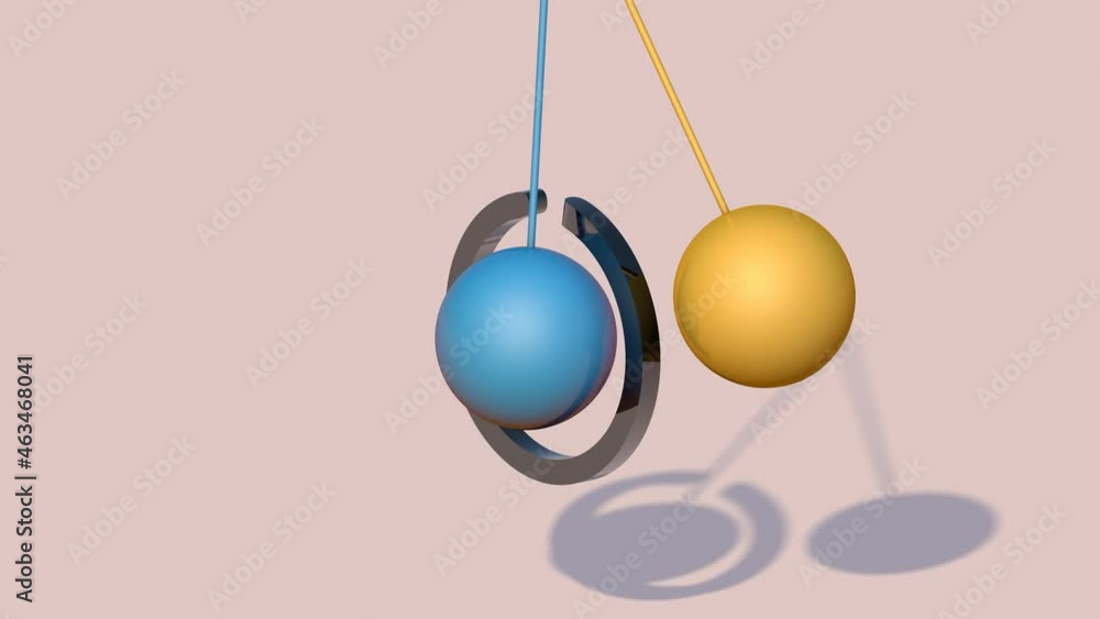 Satisfying 3D animation. Abstract animation. loop animation pendulum ...