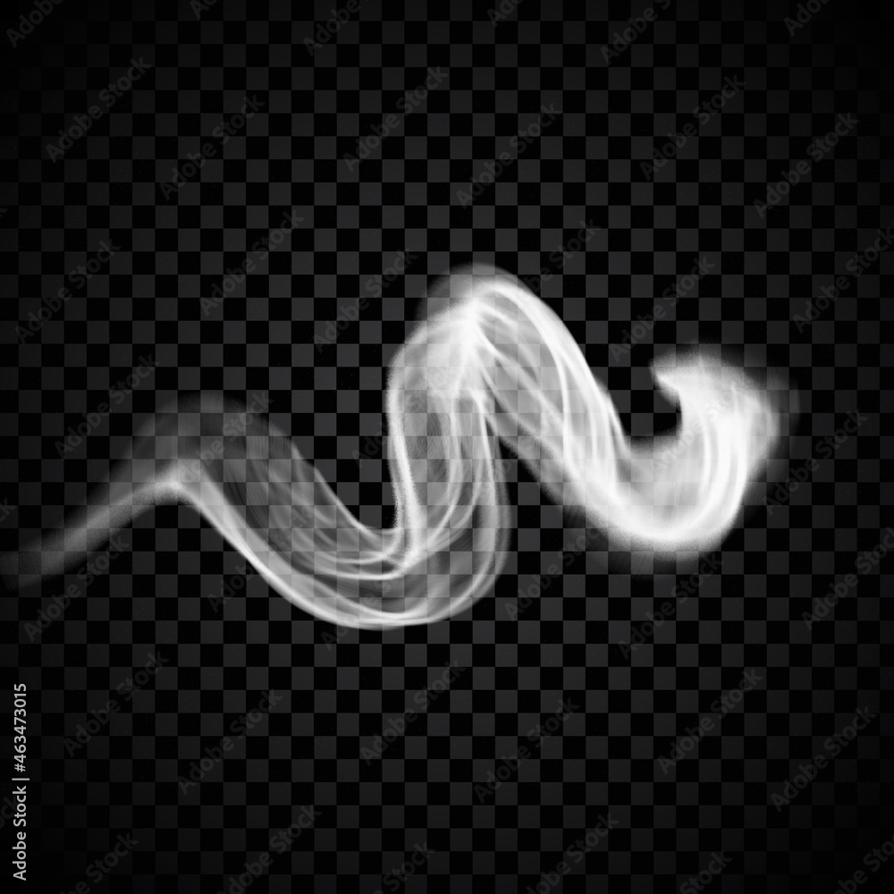 Grafika wektorowa Stock: Steam smoke isolated on black transparent ...