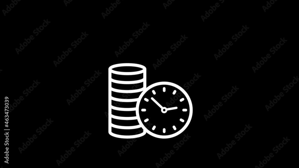 Animated finance icon with alpha channel. Transparent background. Line ...