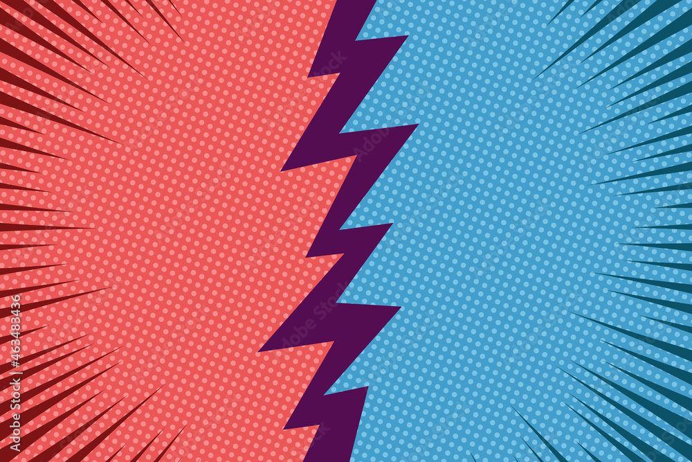 Template split into two parts. Vector background in comic book style ... Template split into two parts. Vector background in comic book style ...