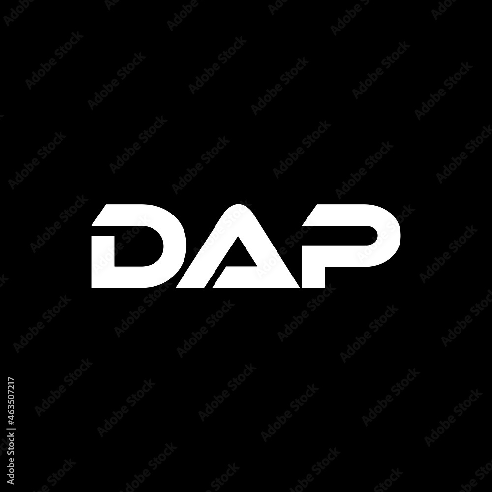 Vettoriale Stock DAP letter logo design with black background in ...