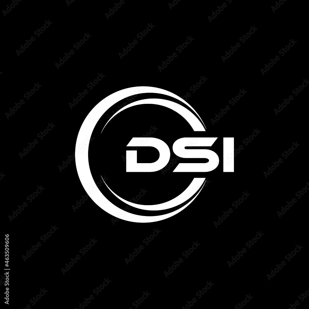 DSI letter logo design with black background in illustrator, vector ...