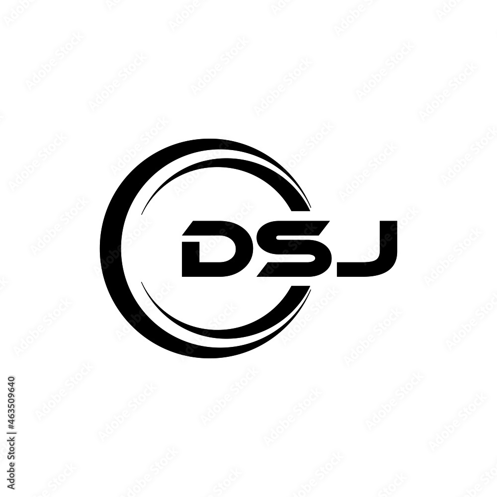 DSJ letter logo design with white background in illustrator, vector ...