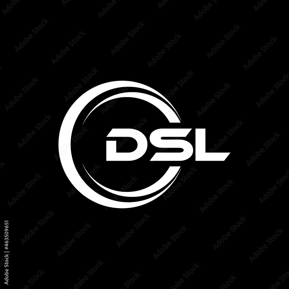 DSL letter logo design with black background in illustrator, vector ...
