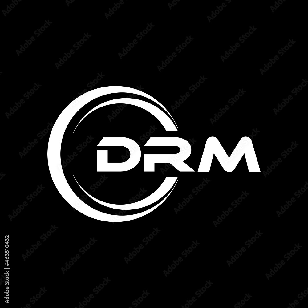 DRM letter logo design with black background in illustrator, vector ...