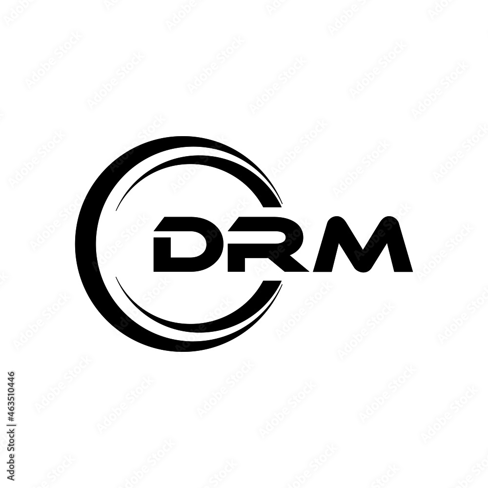 DRM letter logo design with white background in illustrator, vector ...