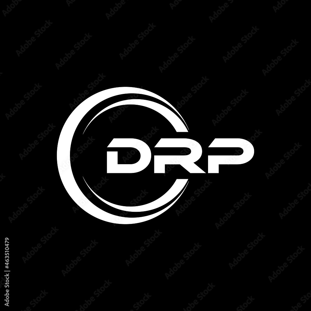 DRP letter logo design with black background in illustrator, vector ...