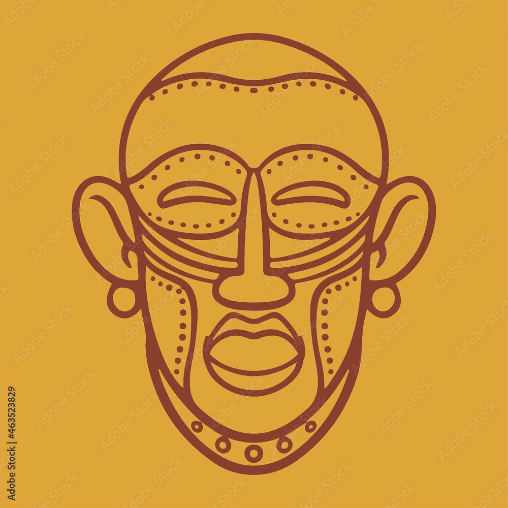 Cartoon Color African Ethnic Tribal Masks Icon. Native tribal and ...
