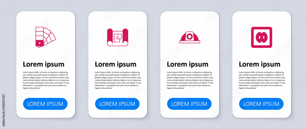 Set Electrical outlet, Worker safety helmet, House plan and Color ...