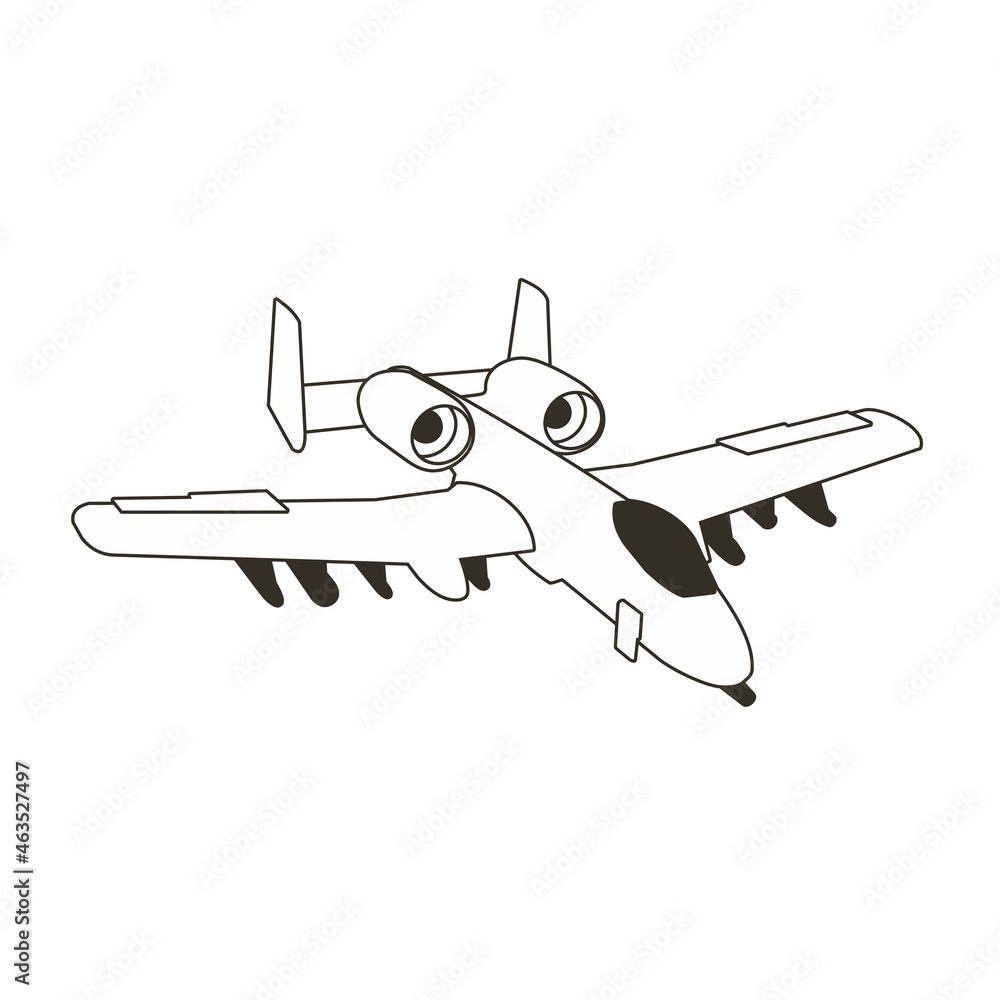 thunderbolt A10 warthog jet fighter vector design Stock Vector | Adobe ...