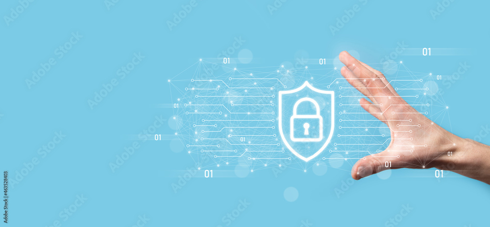 Protection network security computer and safe your data concept ...