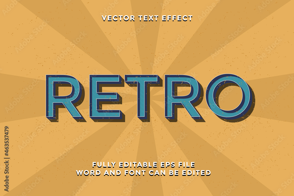 editable retro text effect Stock Vector | Adobe Stock