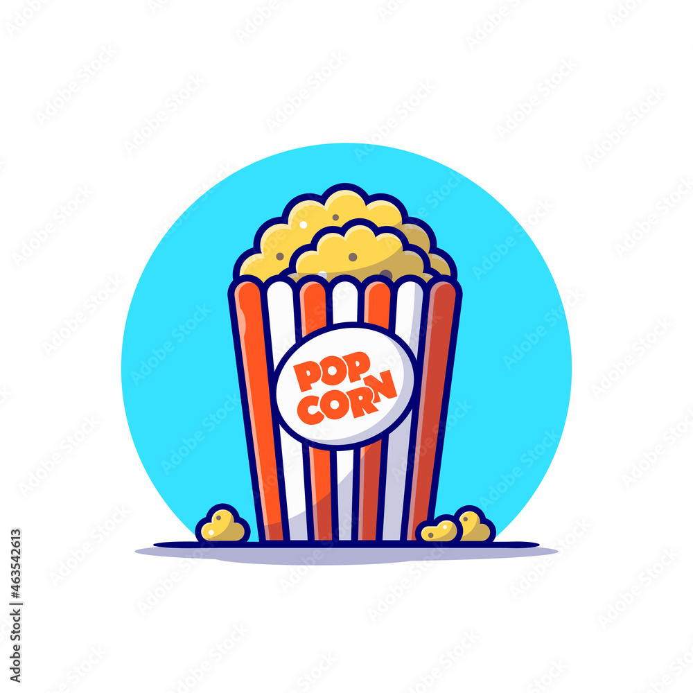 Popcorn Cartoon Vector Icon Illustration. Food Recreation Icon Concept ...