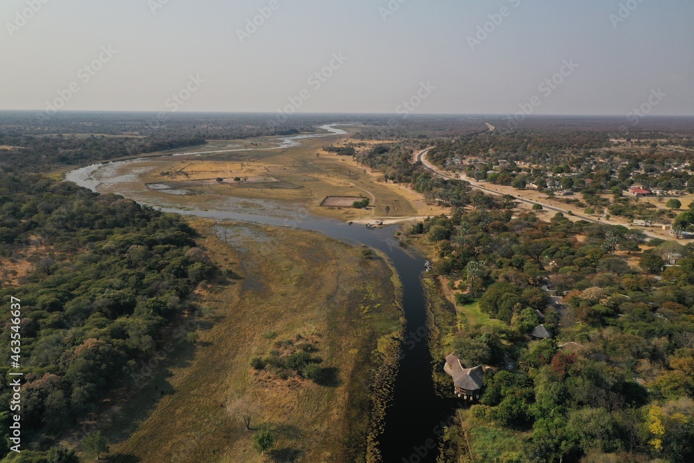 Thamalakane river at Matlapaneng in Maun north facing towards Matsaudi ...