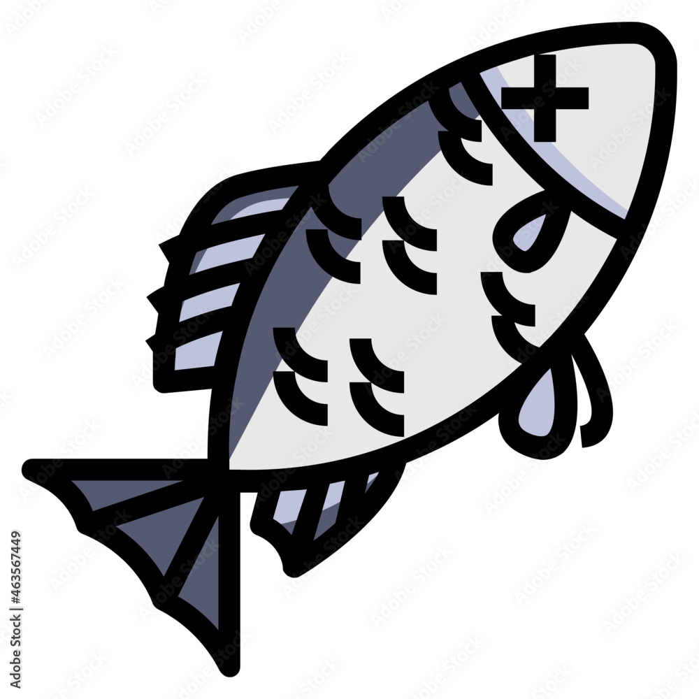 spoiled fish line icon Stock Vector | Adobe Stock