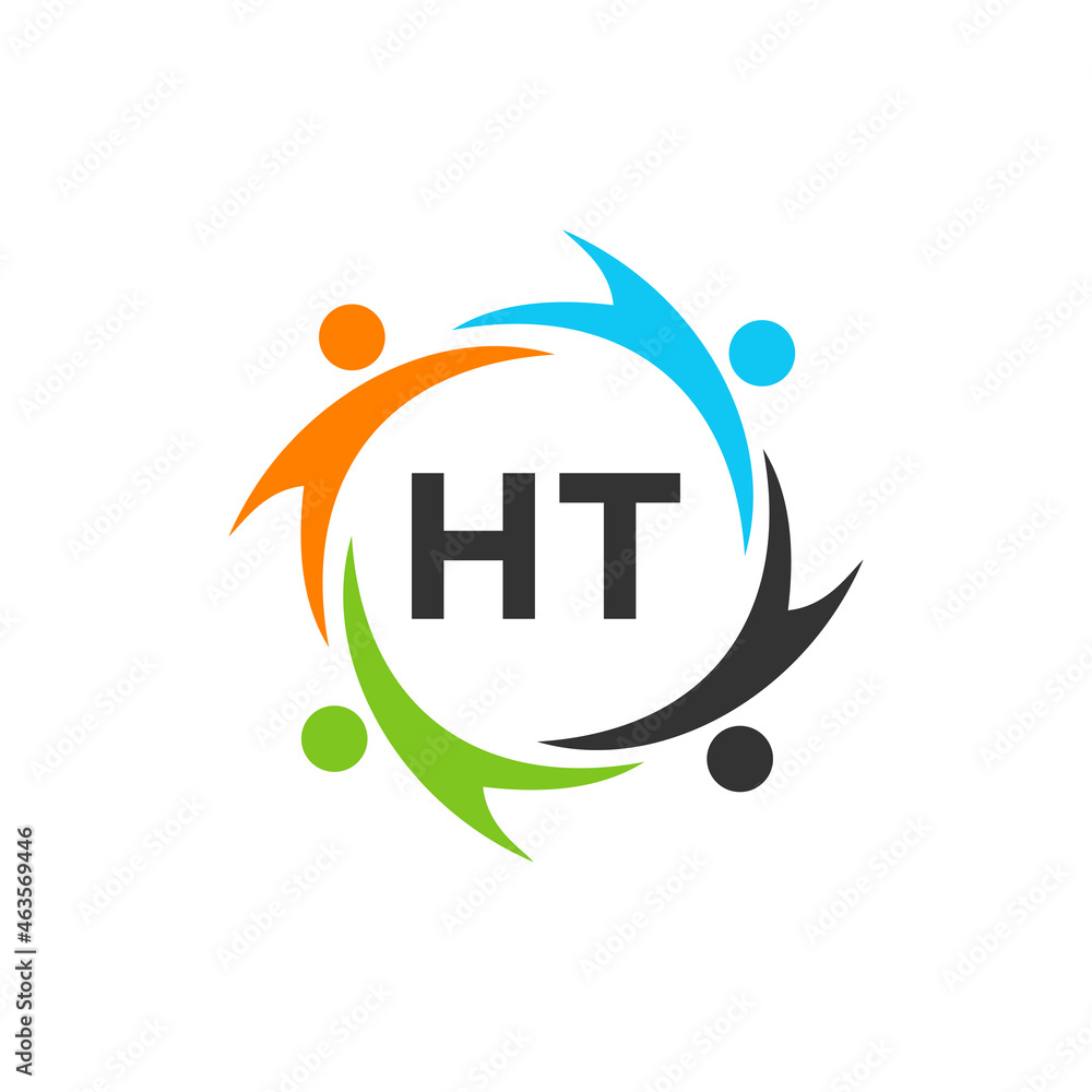 Vecteur Stock Charity Logo Template On Letter HT, Initial Unity ...