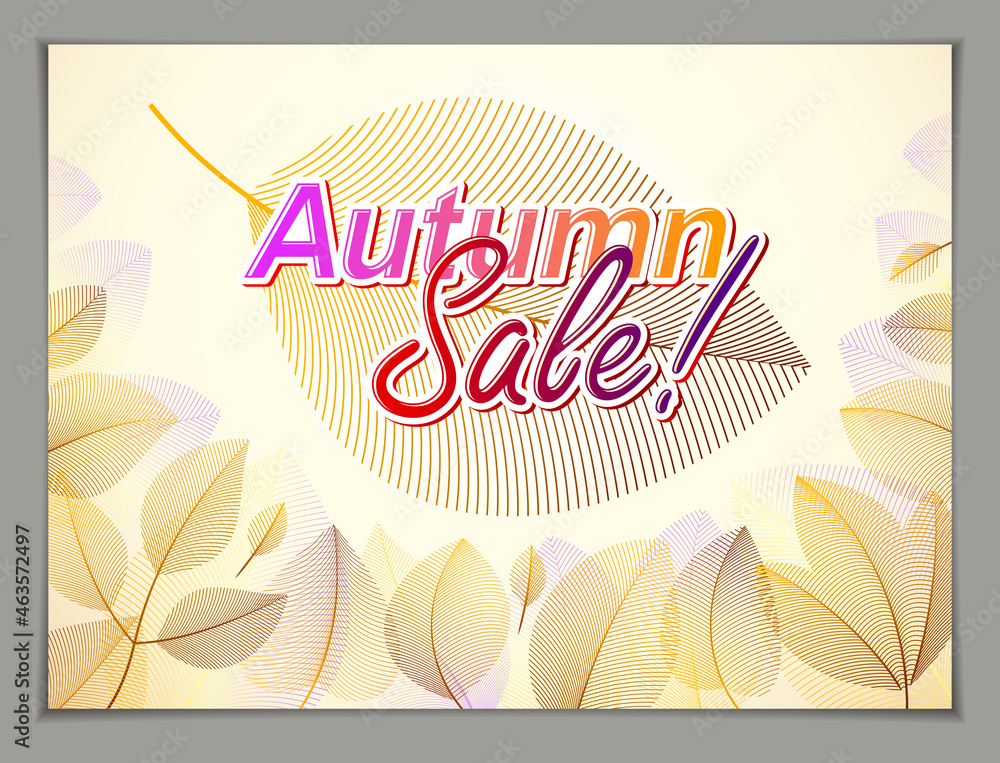 Autumn leaves horizontal background, nature fall template for design ...