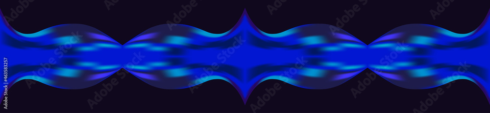Vector seamless pattern of fluid luminous neon blue wave on bluish ...