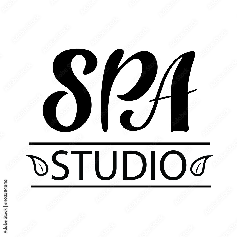 SPA studio digital hand-lettering logo for business. Vector ...