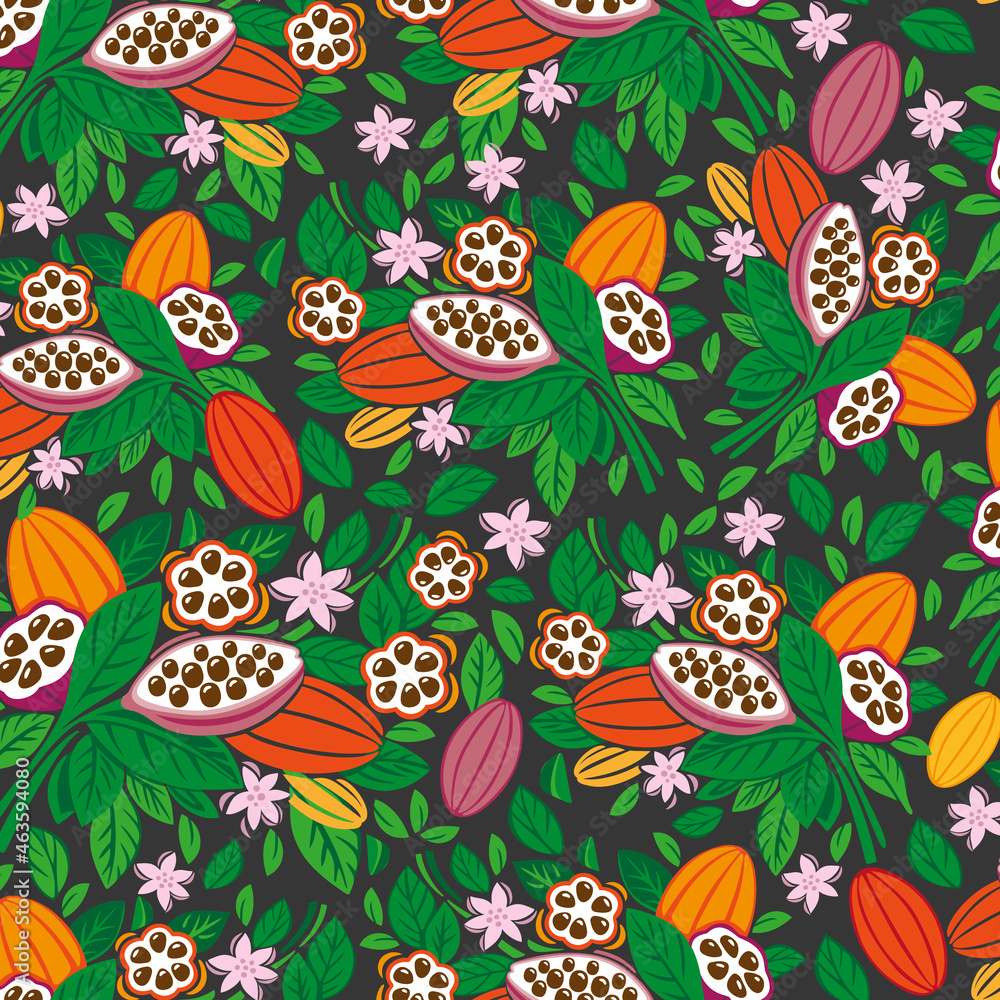 Design Template For Cocoa Packaging Cocoa Beans And Leaves Vector design-template-for-cocoa-packaging-cocoa-beans-and-leaves-vector
