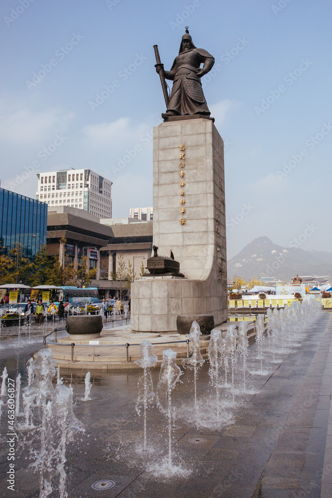 Statue of Admiral Yi Sun Shin in South Korea Stock Photo | Adobe Stock