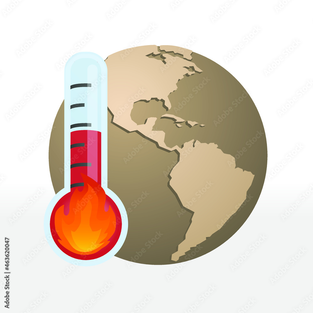 American Map Thermometer Climate Change Dry World Icon Illustration ...