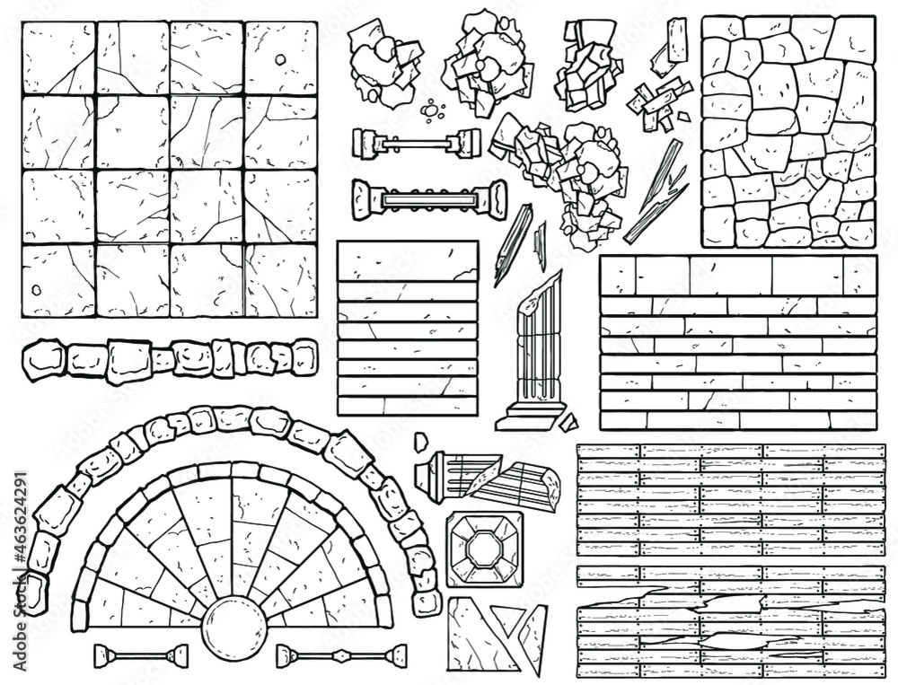 Designer for dungeon game maps with a top view, it has a lot of stone ...