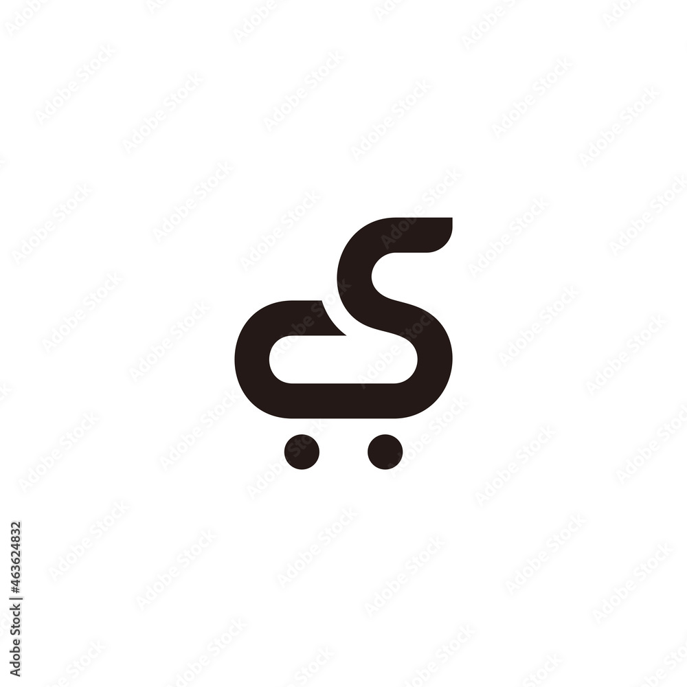 letter cs shopping cart symbol logo vector Stock Vector | Adobe Stock