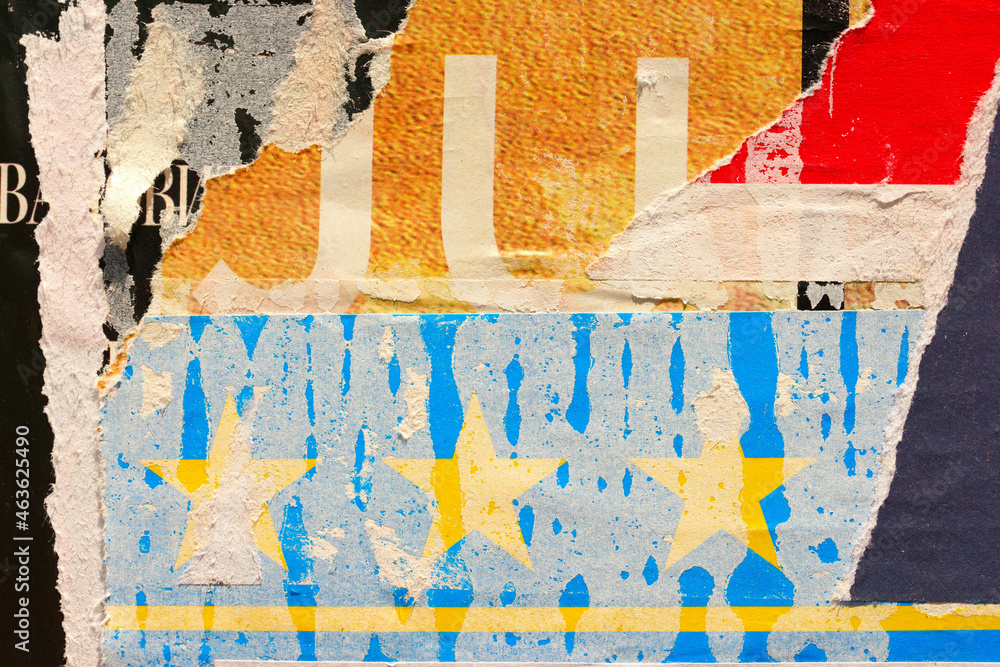 Old ripped torn posters background creased crumpled grungy paper ...