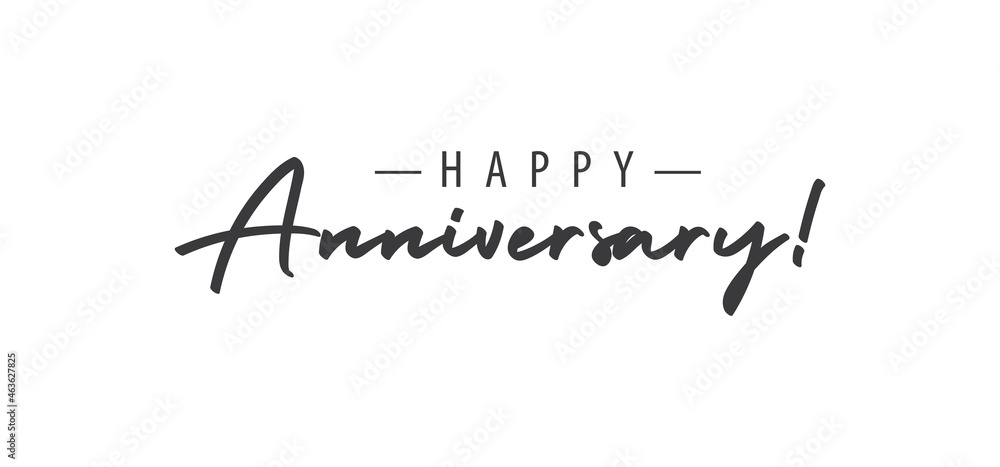 Happy Anniversary calligraphy inscription. Greeting banner. Hand drawn ...