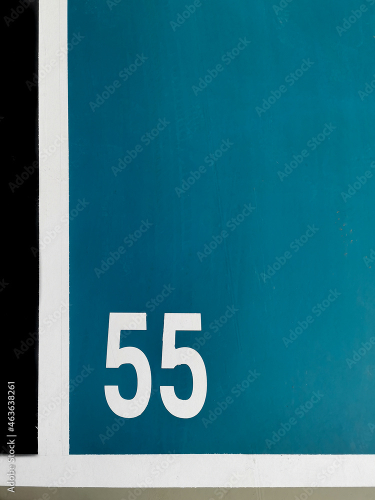 Parking numbers on a parking lot floor. Free space available, Park ...