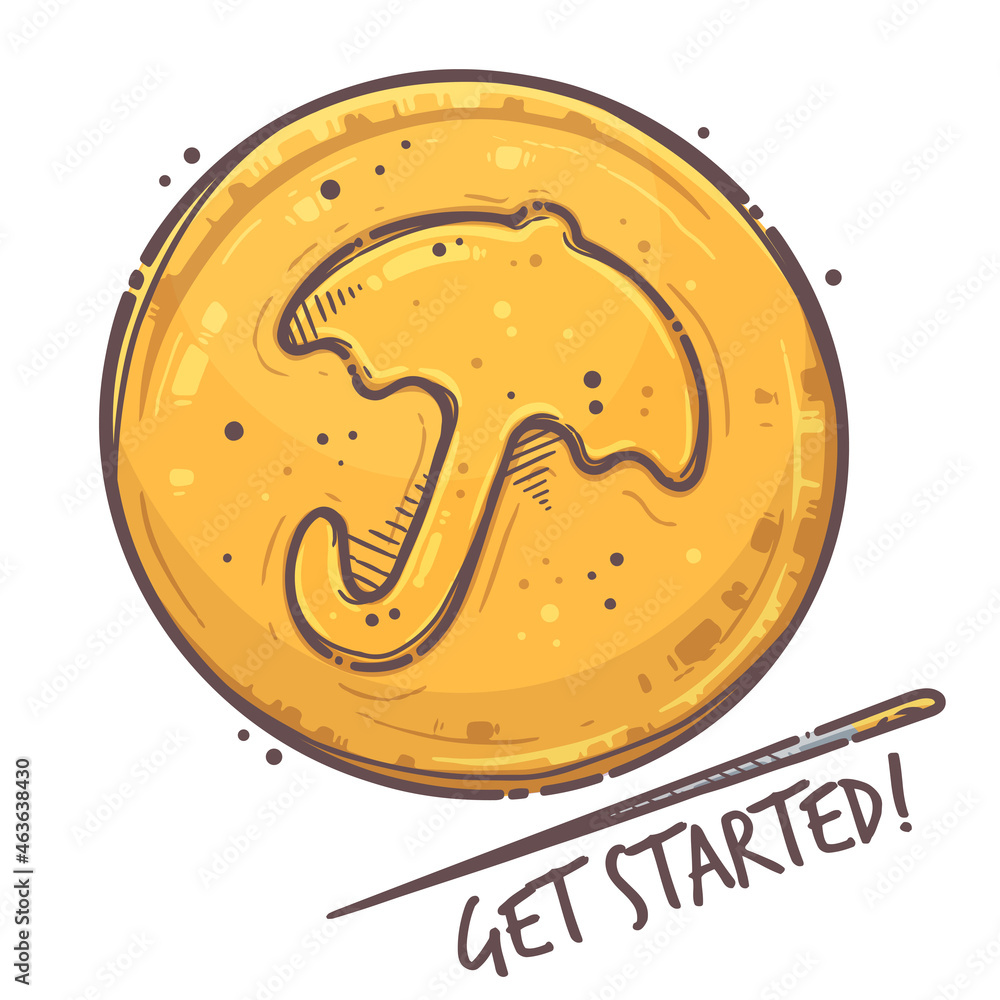 Poster Hand drawn dalgona Korean sponge candy Vector. Sugar honeycomb ...