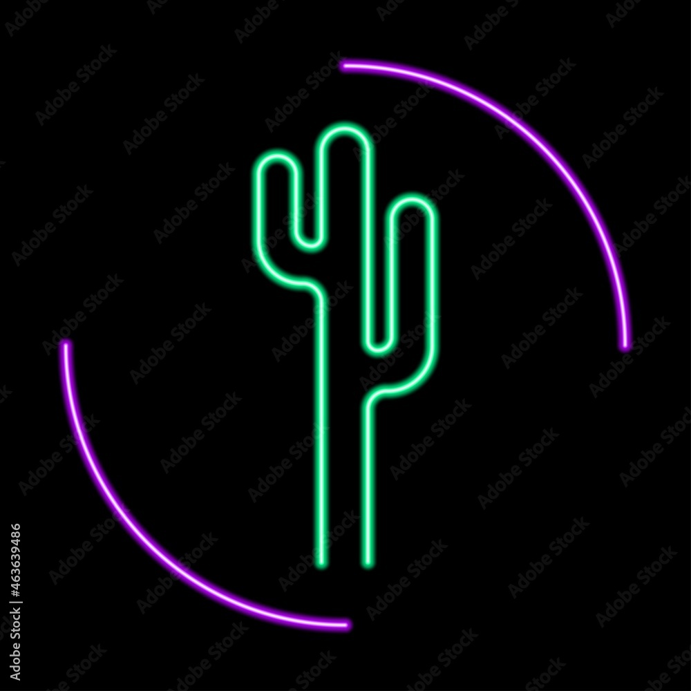 Cactus neon sign, modern glowing banner design, colorful modern design ...