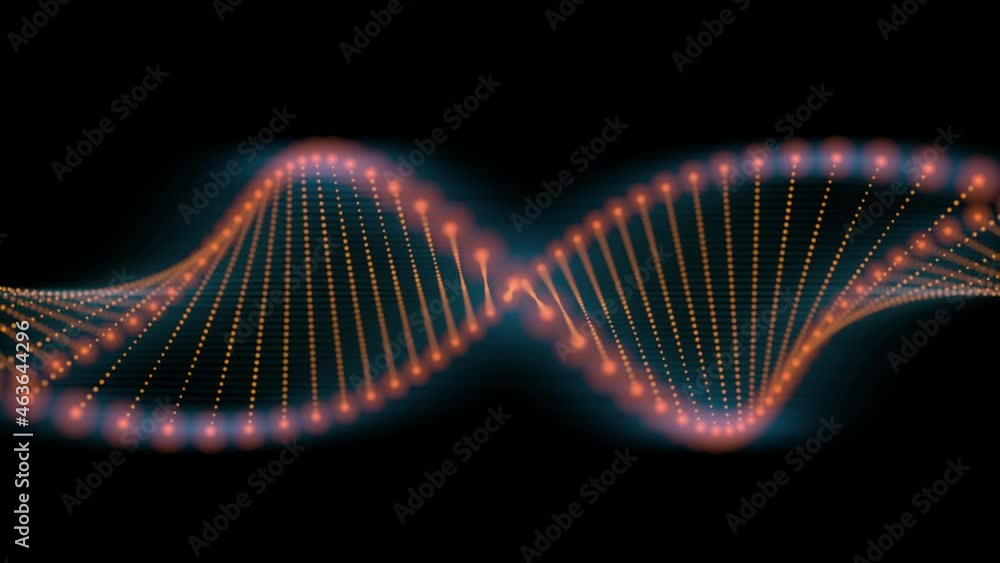Loopable: Abstract DNA strand hologram background. 3D animation ...