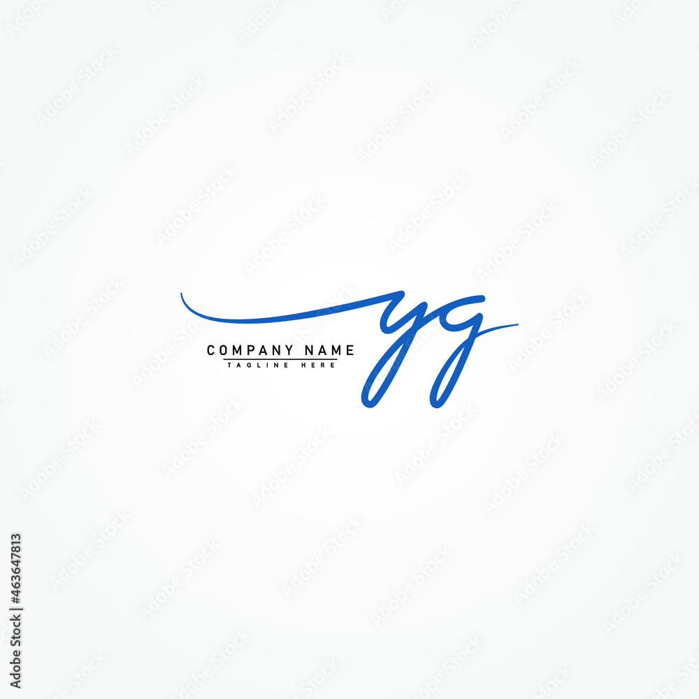 Initial Letter YG Logo - Hand Drawn Signature Logo Stock Vector | Adobe ...