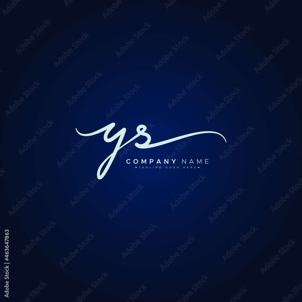 Initial Letter YS Logo - Handwritten Signature Logo Stock Vector ...