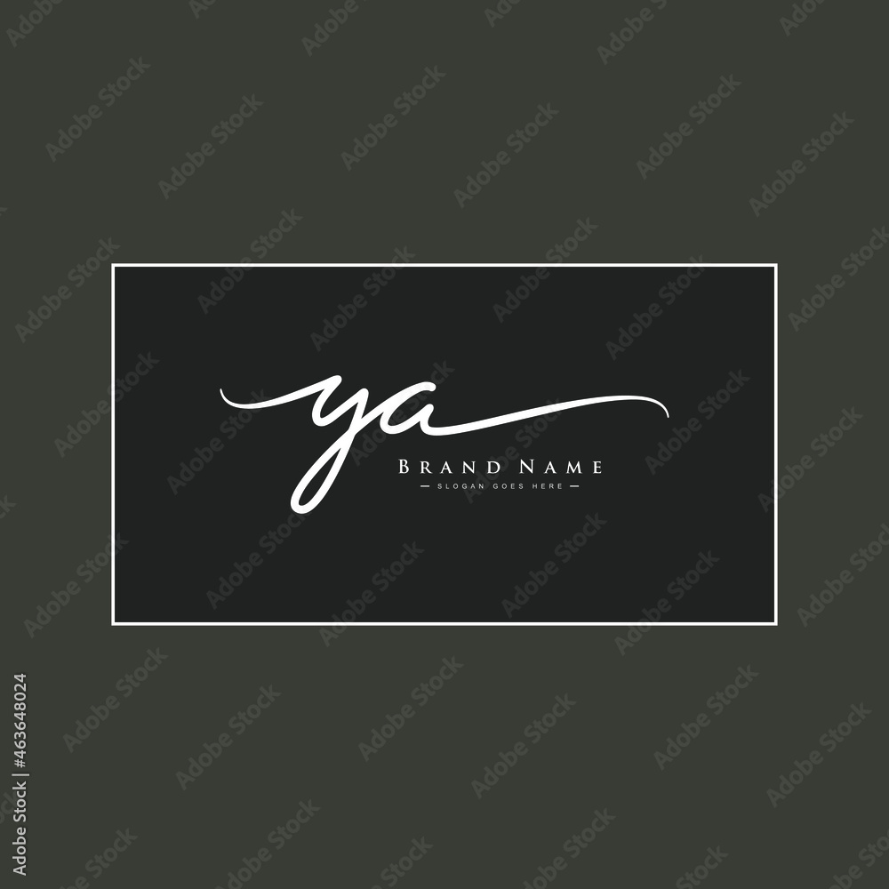 Initial Letter YA Logo - Handwritten Signature Logo Stock Vector ...