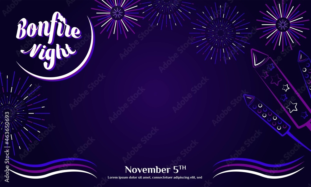Bonfire Night Flayer. Guy Fawkes Day Background or Greeting Card Design ...