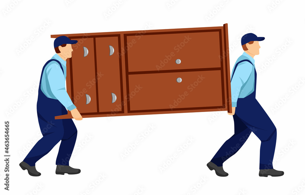 People Moving Boxes Cartoon