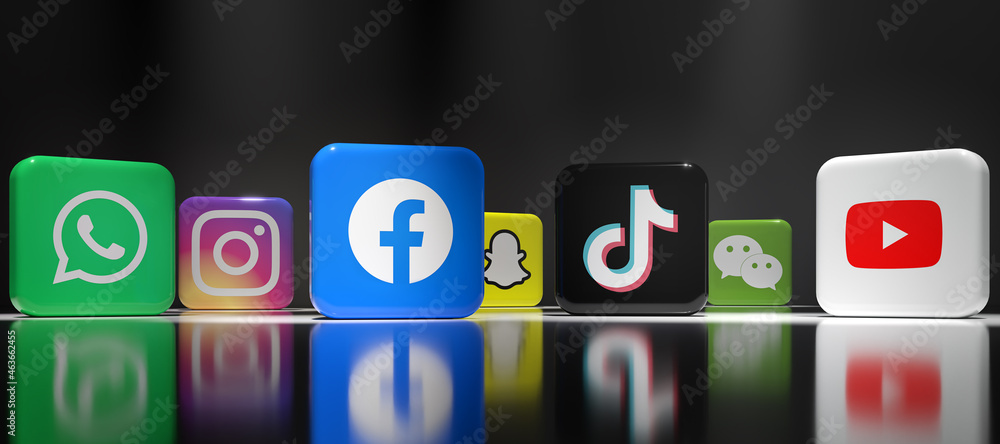 Guilherand-Granges, France - October 18, 2021. Social Media concept ...