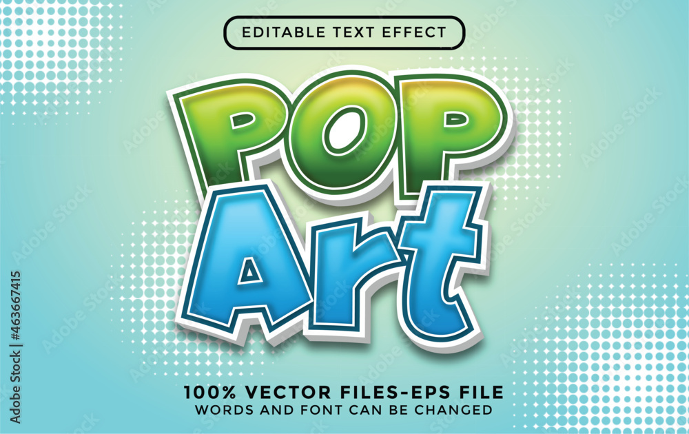 Pop Art 3d text. editable text effect with cartoon style premium ...