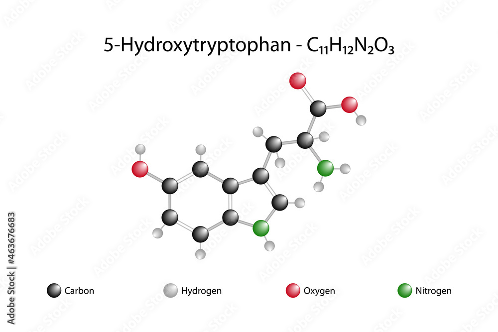 Molecular formula of 5-hydroxytryptophan. 5-Hydroxytryptophan (5-HTP ...