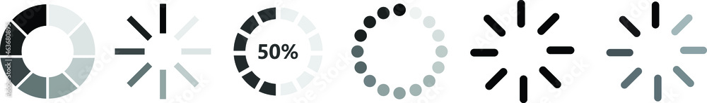 Set of vector loading icons. loading bar progress icon. Download ...