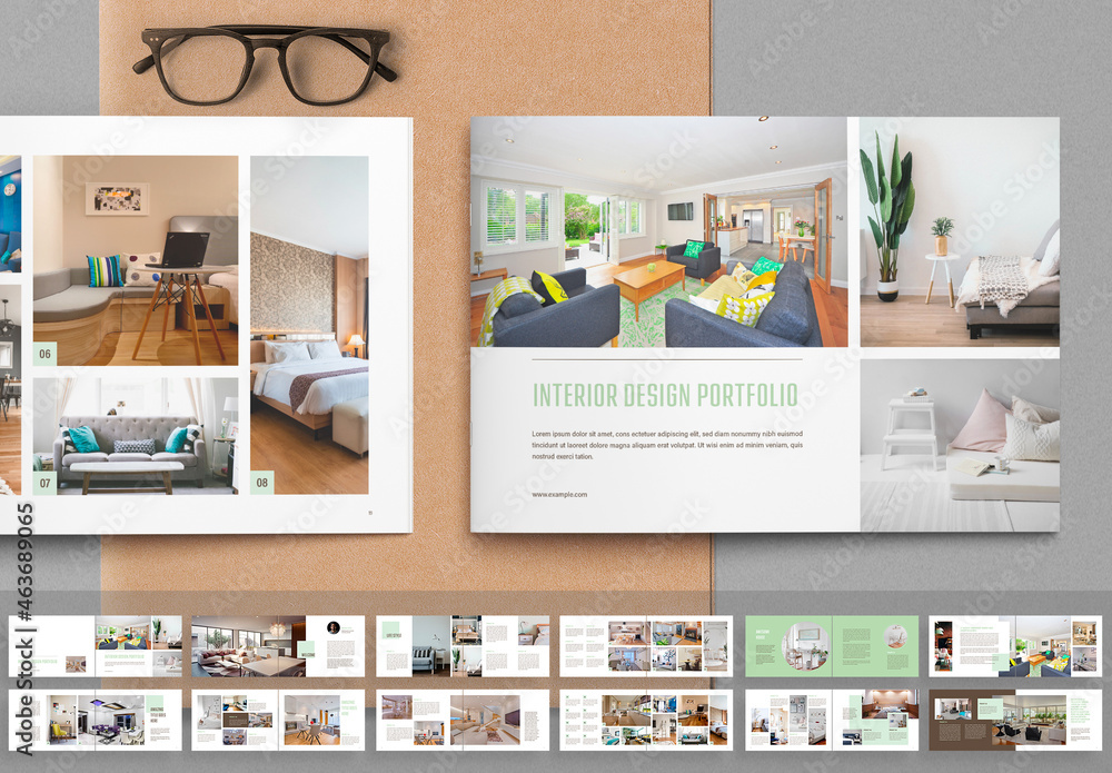 Interior Design Portfolio Layout Stock Template | Adobe Stock