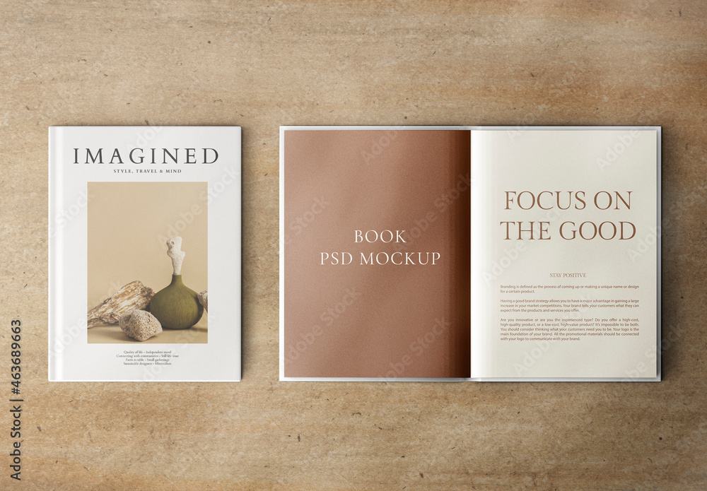 Aesthetic Book Mockup Stock Template | Adobe Stock