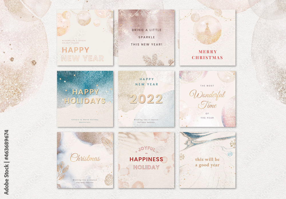 Christmas Season Social Media Post Layout Stock Template | Adobe Stock