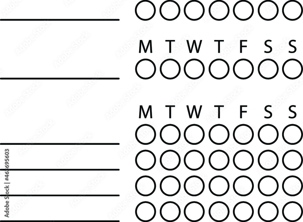 Bullet Task List Clipart Set - Weekly and Monthly Stock Vector | Adobe ...