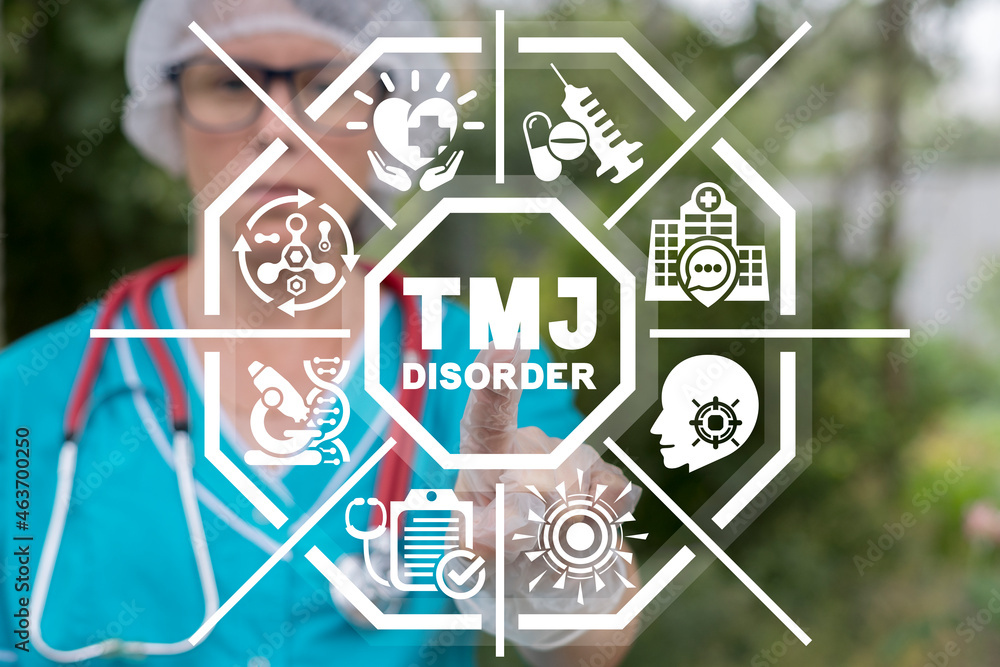 Medical concept of TMJ disorder. Temporomandibular joints disease ...