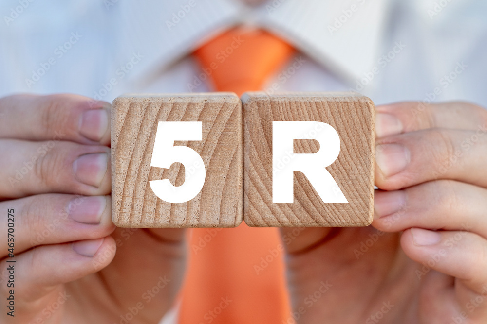 Business and industry concept of 5R Zero Waste: Repair, Recycle, Reuse ...